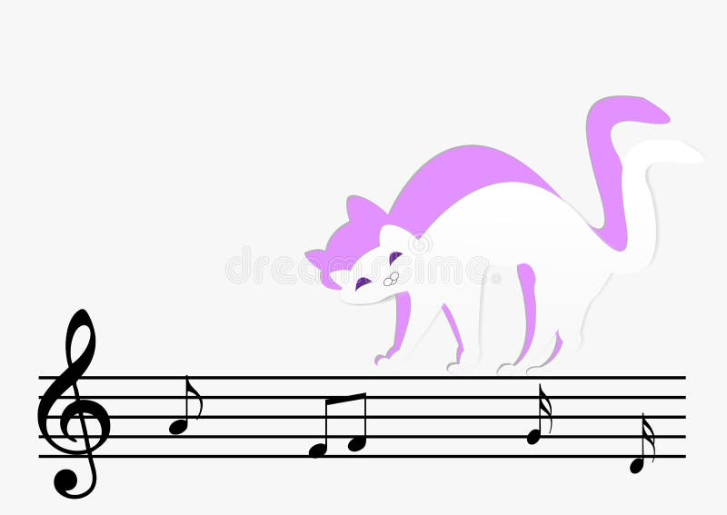 Cat and music stock vector. Illustration of fascination - 30239482