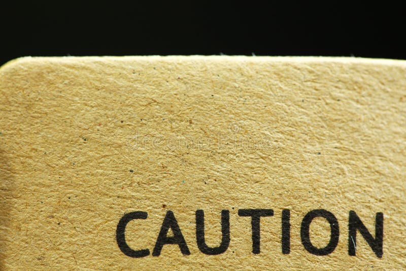 Paper caution label stock image. Image of package, sign - 112162313