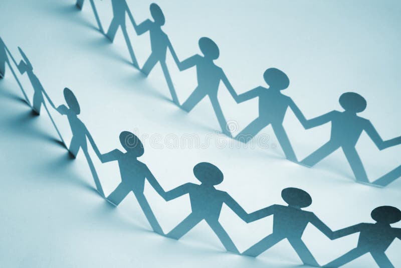 Paper chain people stock image. Image of mother, blue, gray - 665703