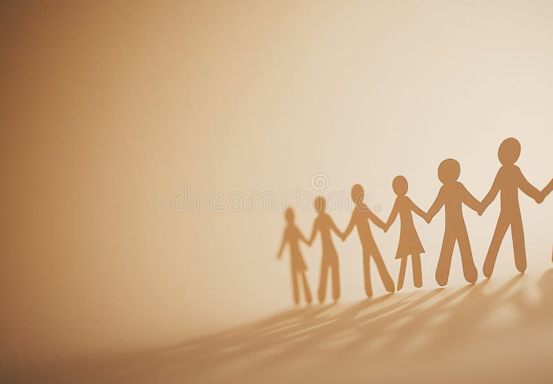 Paper Chain Family Unity Teamwork Concept Image High Quality Image ...