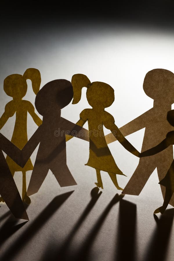 Paper Chain girls and boys stock image. Image of boys - 189164629