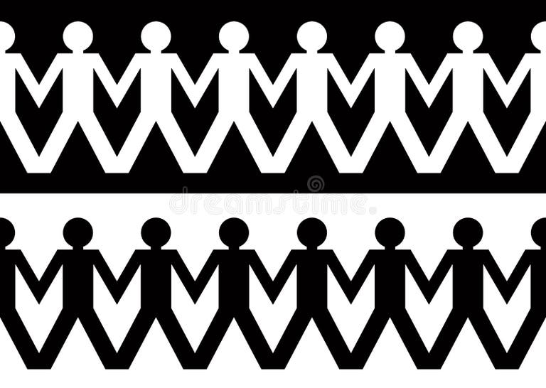 Paper chain men stock vector. Illustration of negative - 13555191