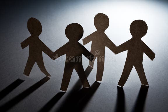 Paper Chain Men stock image. Image of paper, togetherness - 189164685