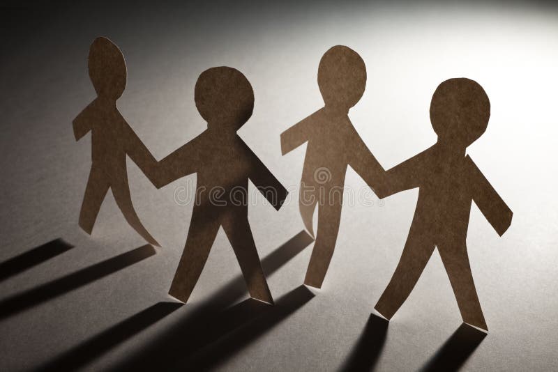 Paper Chain Men stock photo. Image of team, paper, friendship - 35283564