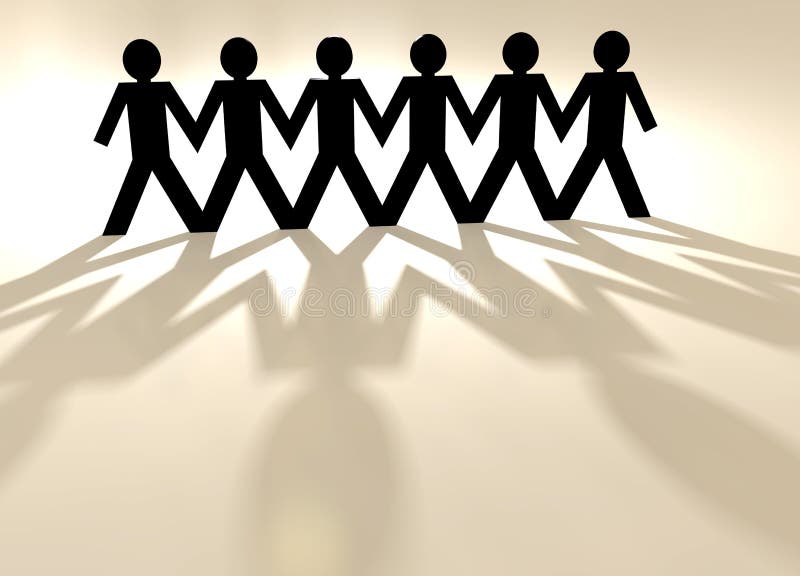 Paper chain men stock vector. Illustration of negative - 13555191