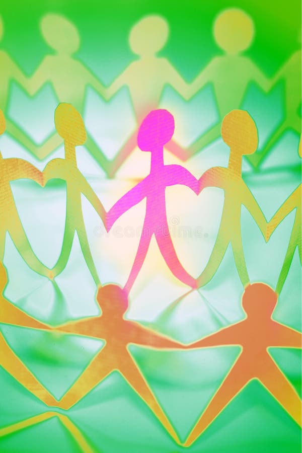 Paper chain people stock image. Image of connected, hands - 15852081