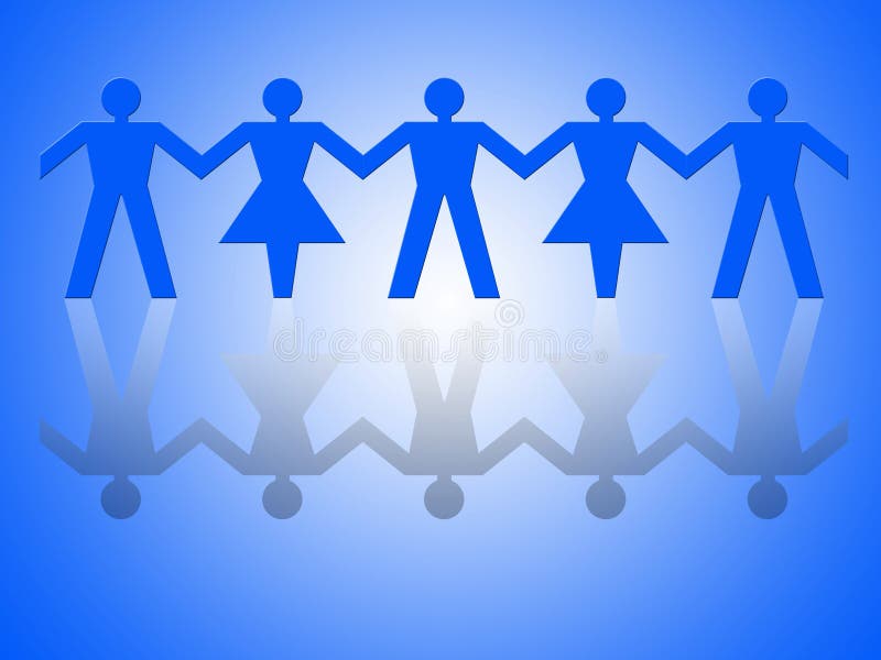 Paper Chain People stock illustration. Illustration of hold - 1644772