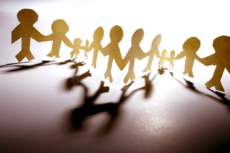 Paper-chain people stock photo. Image of fragile, icon - 4350288