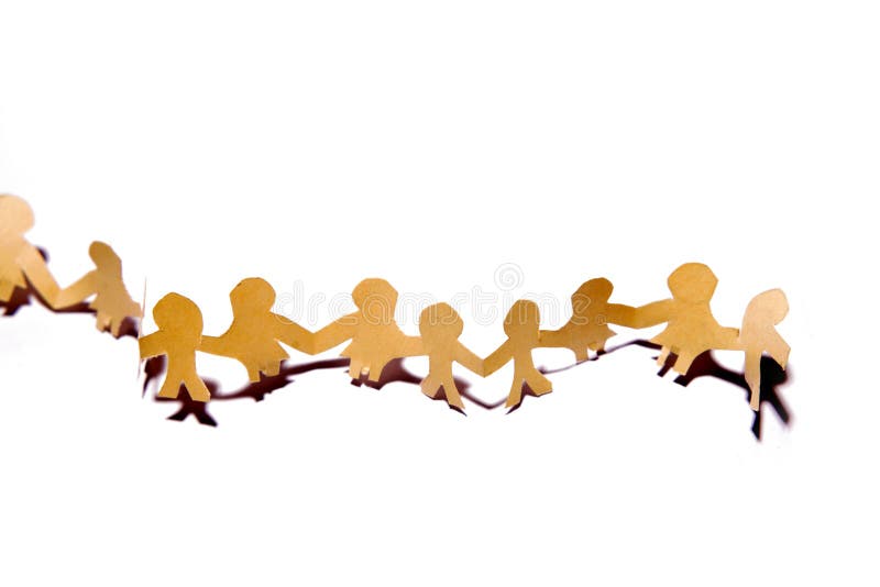 Paper-chain people stock image. Image of fragile, friends - 5243937