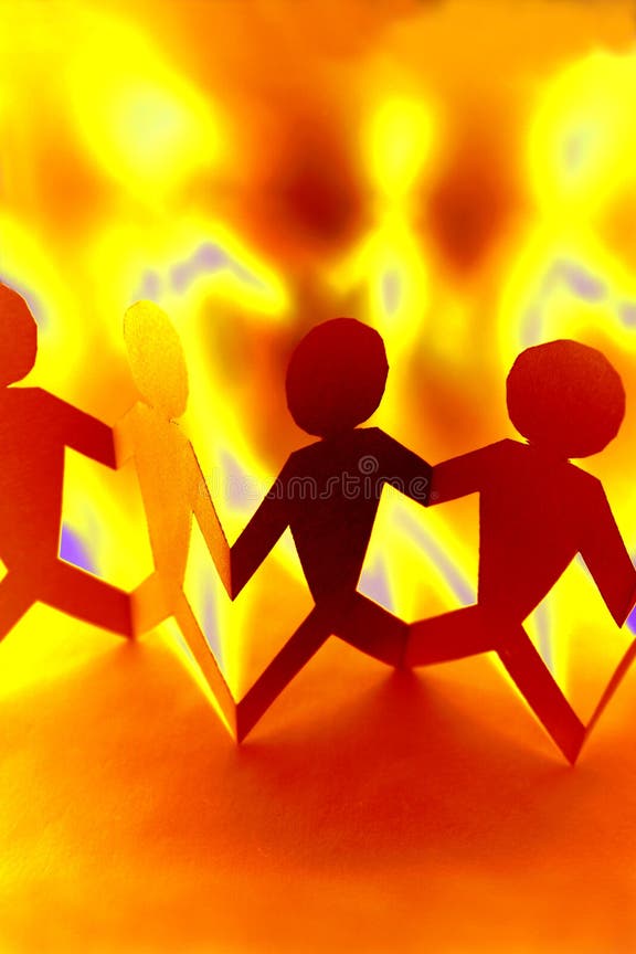 Paper-chain people stock image. Image of life, cooperating - 5650259