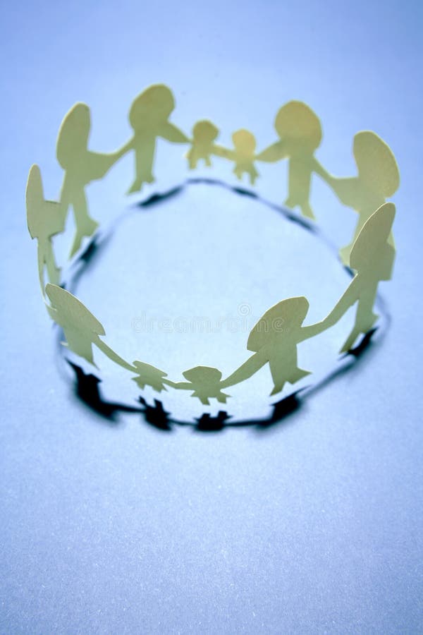Blue People Paper Chain stock image. Image of blue, chain - 2192331
