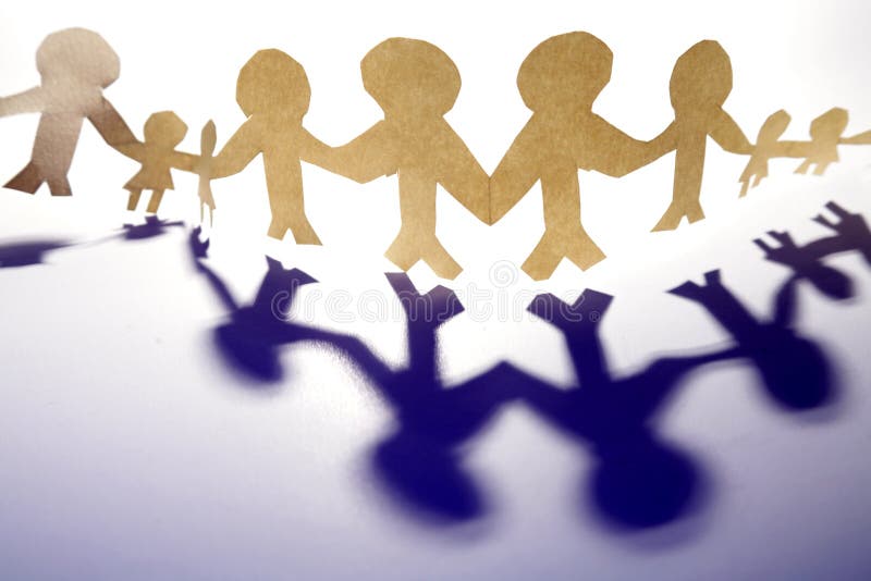 Paper chain people stock photo. Image of joined, company - 7152716