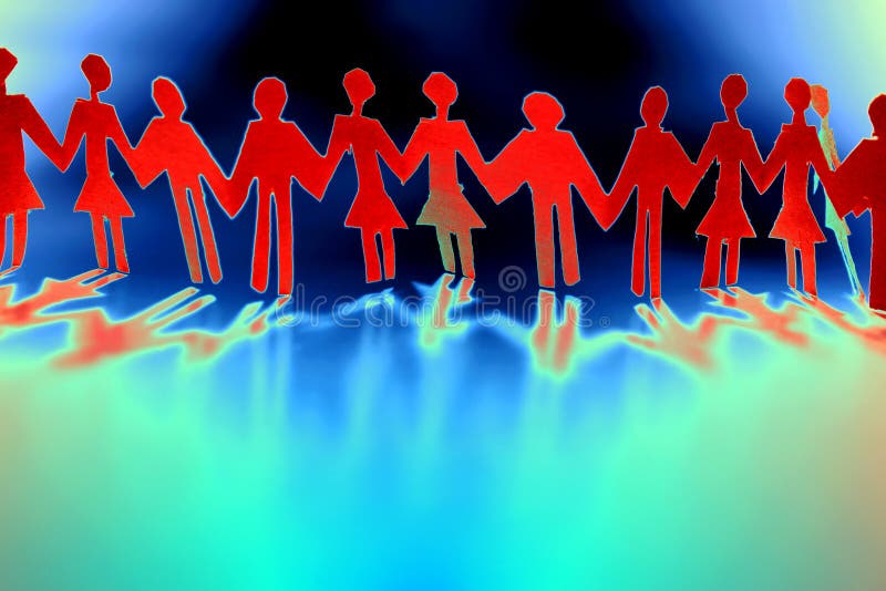Paper-chain people stock photo. Image of collective, connection - 8322018