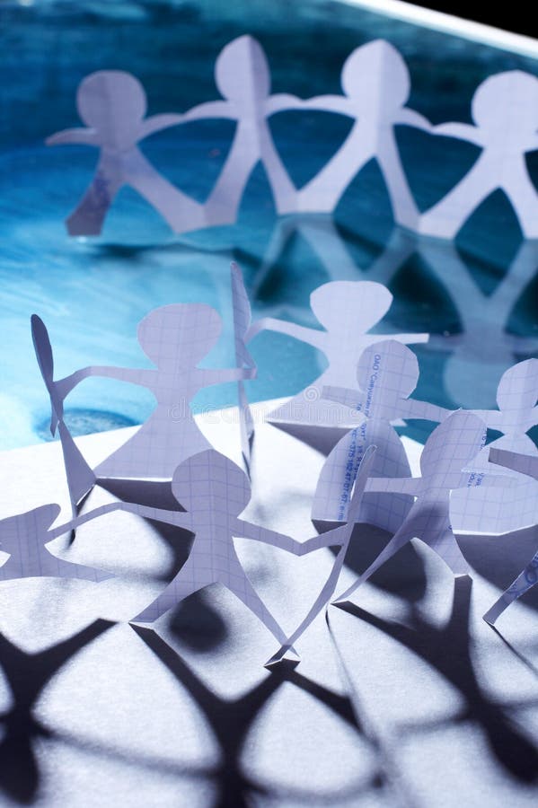 Paper-chain People Holding Hands Stock Photo - Image of group, friends ...