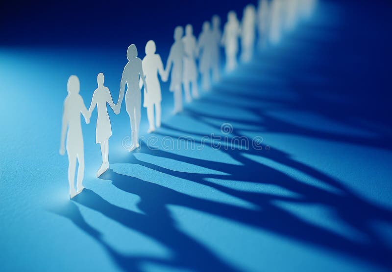 Paper Chain People Holding Hands Teamwork Unity High Quality Image ...