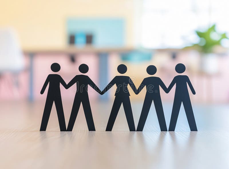 Paper Chain People Teamwork Collaboration Unity High Quality Image ...