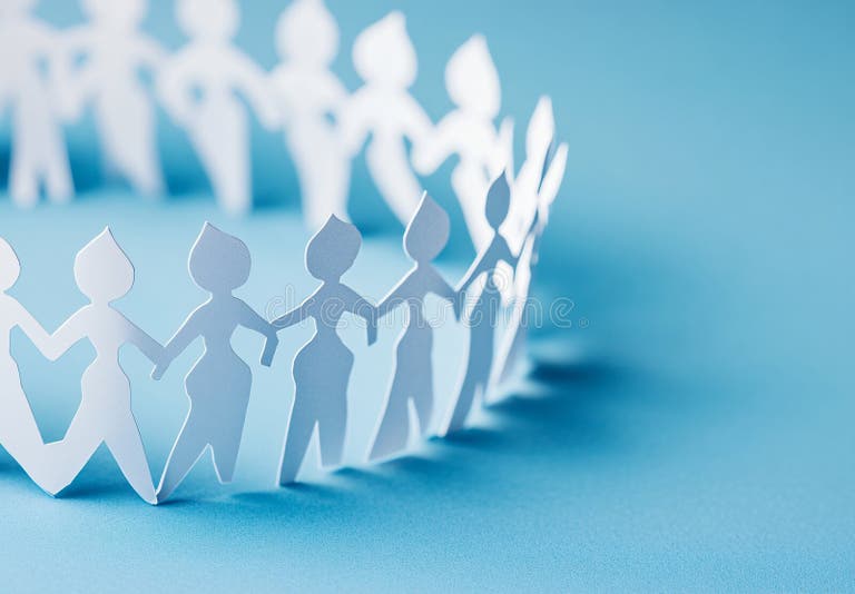 Paper Chain People Unity Teamwork Collaboration High Quality Image ...