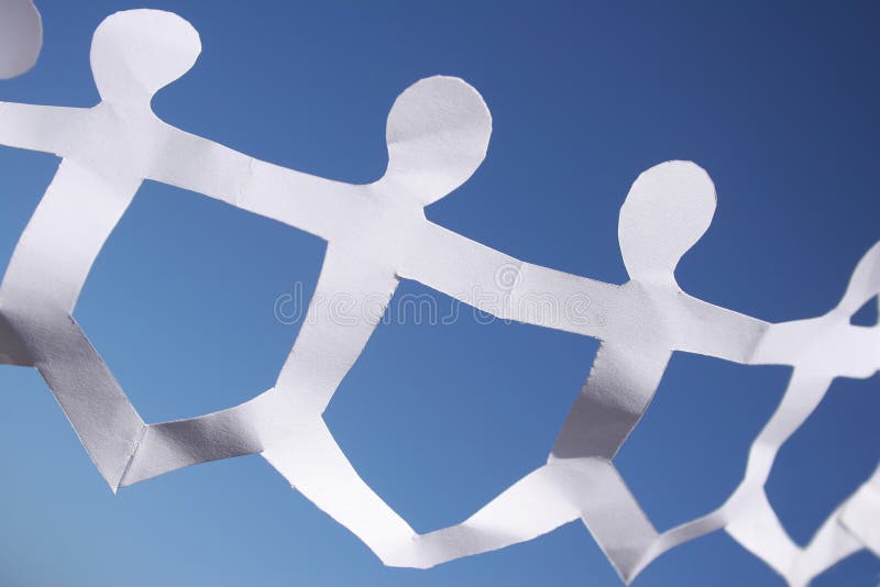Paper People Chain stock image. Image of women, clouds - 598749