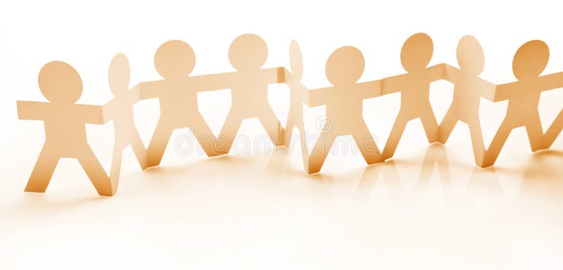 Paper chain team stock image. Image of companionship - 219147133
