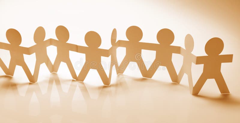 Paper chain team stock image. Image of human, team, friendship - 225568235