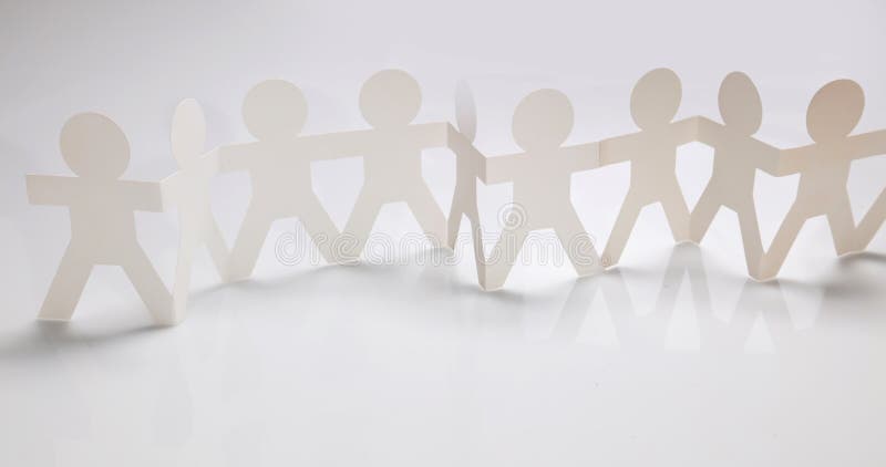 Paper chain team stock image. Image of concept, support - 261899899