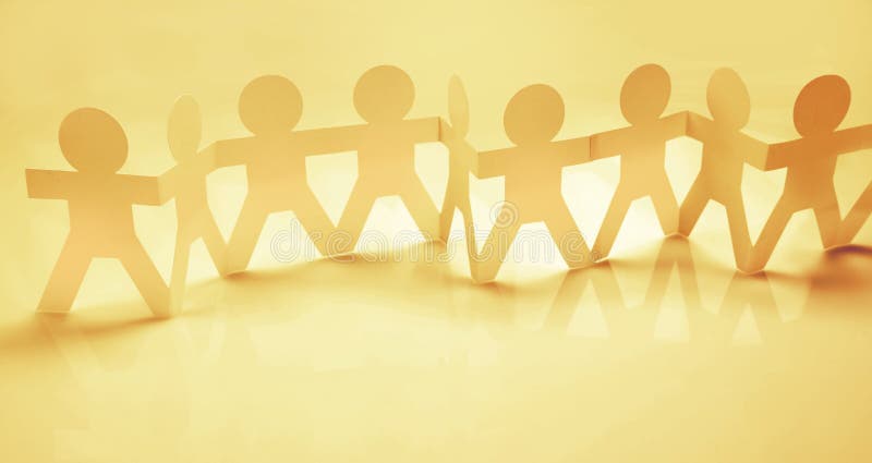 Paper chain team stock image. Image of cooperating, collaboration ...