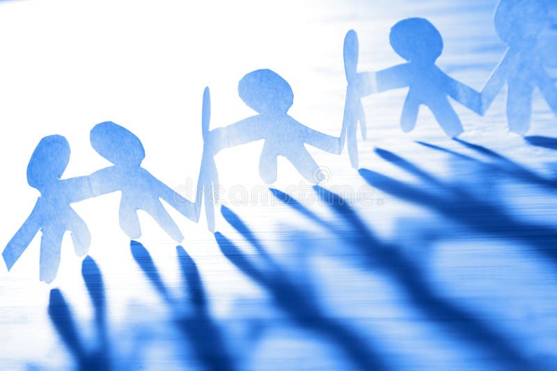 Paper chain team. Teamwork stock photo. Image of connection - 169531592