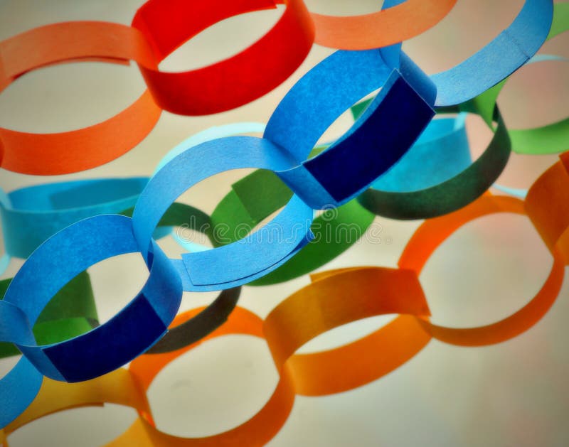 Paper chains stock photo. Image of chains, blue, green - 60926550