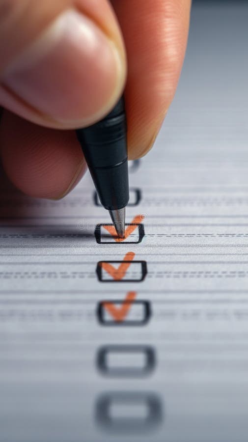 Paper Check Hand Marks Checkboxes, Concept for Surveys and ...