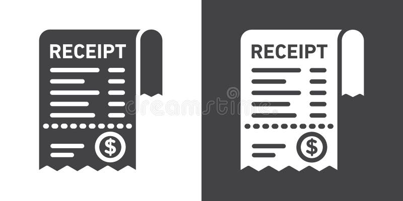 Paper Check Receipt Icon Thin Line Illustration Set Stock Vector ...