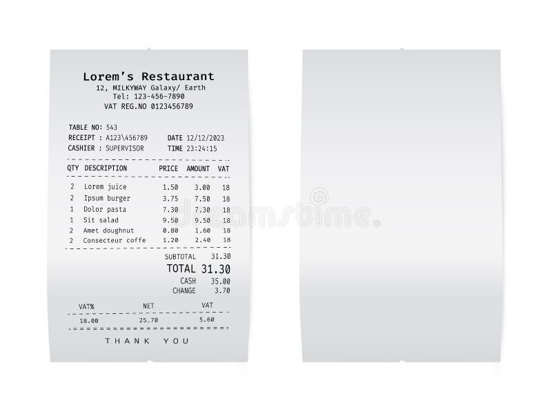 Supermarket Receipt Template. Stock Vector - Illustration of shopping ...