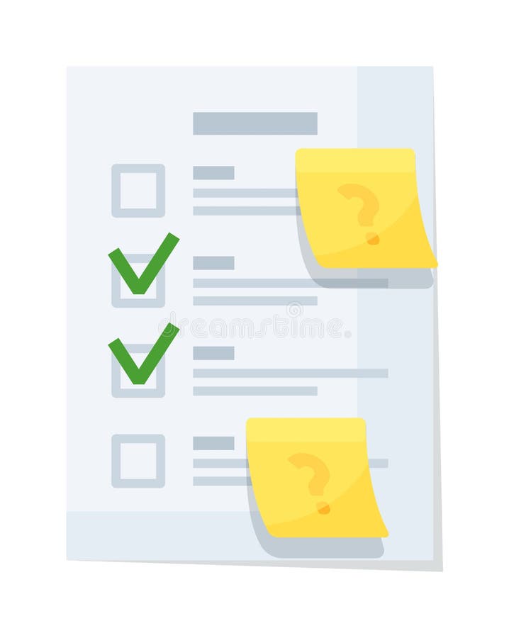Paper Checklist Document with Checkbox Isolated on White Stock Vector ...