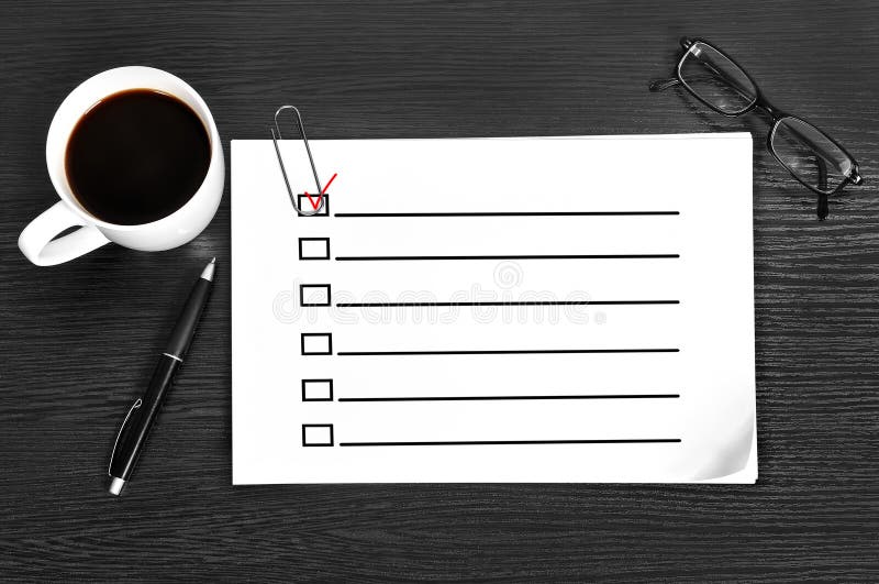 Paper with checklist stock image. Image of progress, questionnaire ...