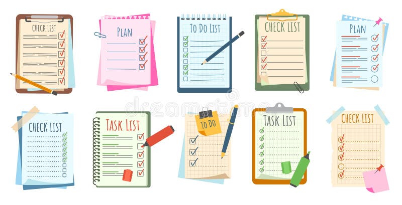 Paper Checklists. To Do Lists, Planning Sheets and Task Management ...