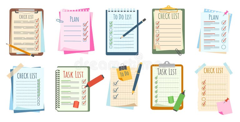 Paper Checklists. To Do Lists, Planning Sheets and Task Management ...