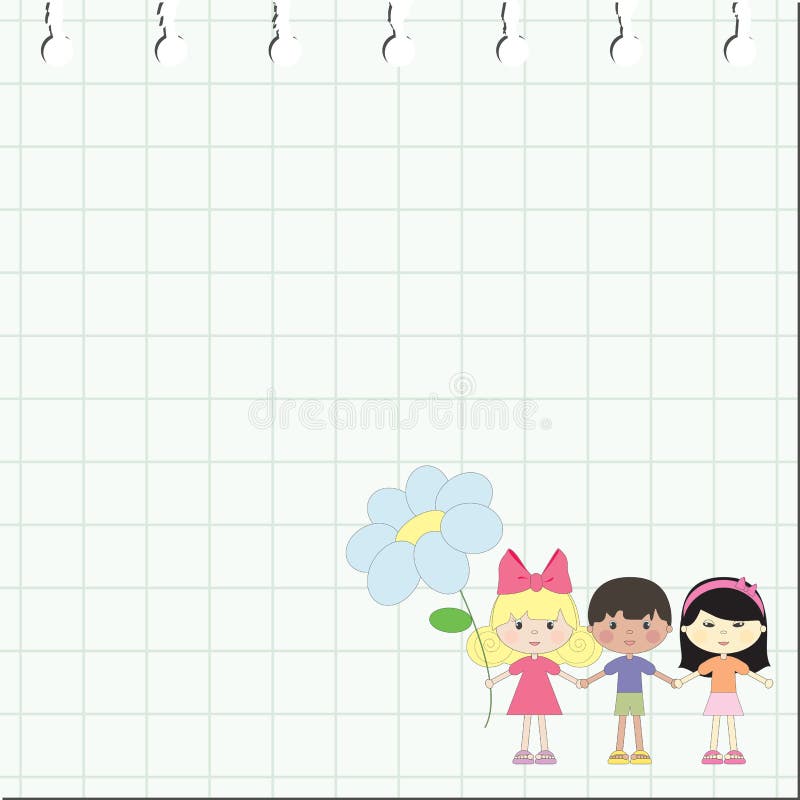 Paper with Children Illustration Stock Vector - Illustration of ...
