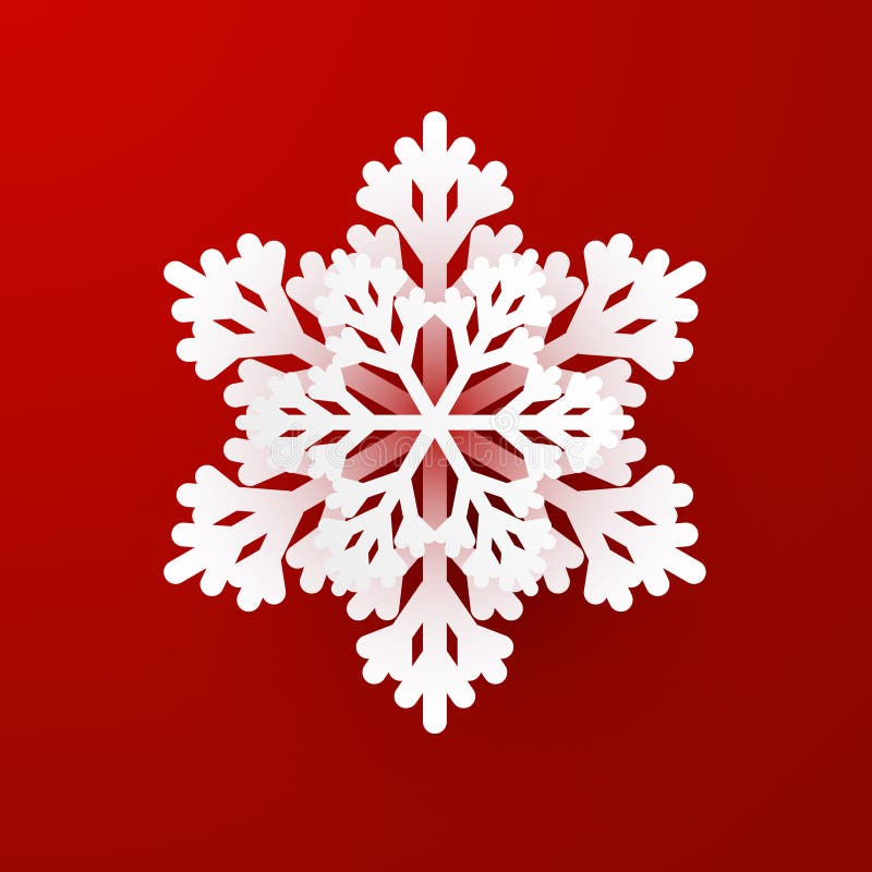 Christmas Snowflake Made of Paper on Red Background. Copy Space Stock ...
