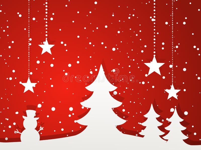 Christmas Red Sparkle Vector Background with Tree Stock Vector ...