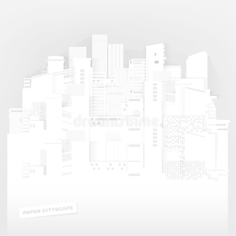 Paper Cut Cityscape. Skyscrapers and Residential Buildings in Origami ...