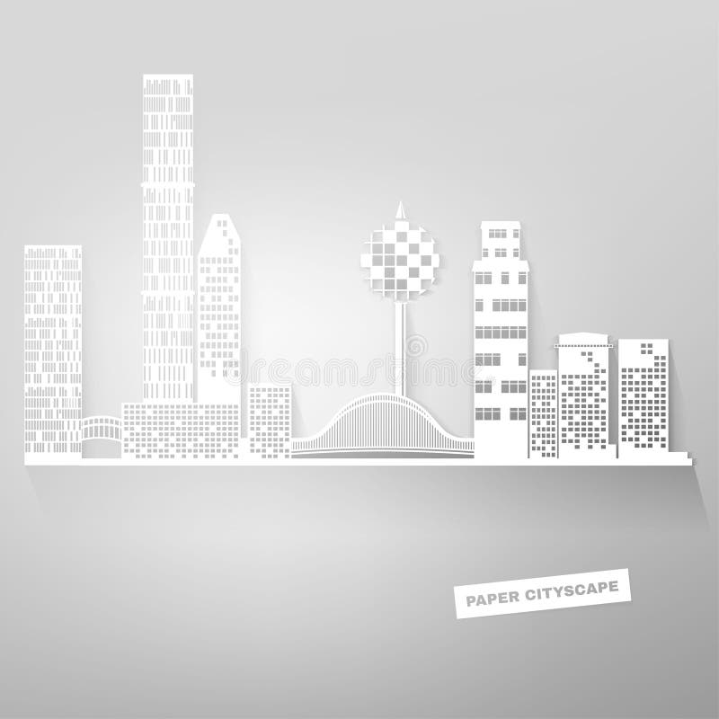 Paper cityscape stock vector. Illustration of business - 55670434