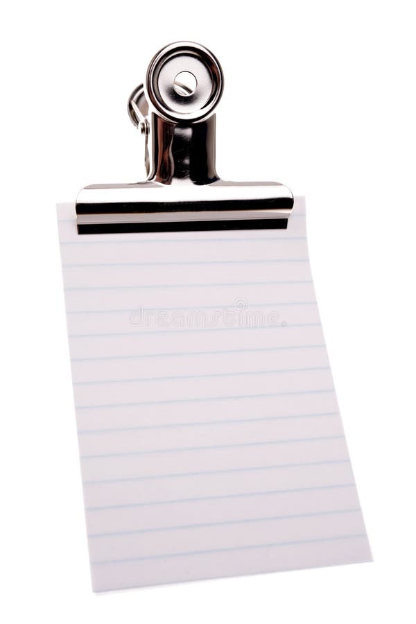 Paper and clip stock image. Image of note, paperwork, isolated - 3564365