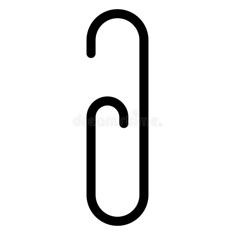 Paper Clip. Black Paperclip. Attach Symbol Stock Illustration ...