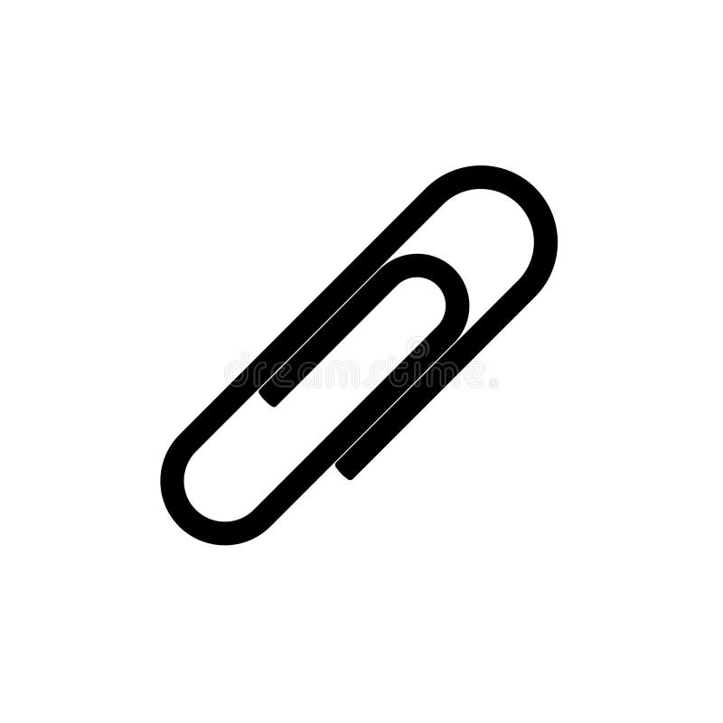 Paper Clip Black and White Icon Design Element on Isolated White ...