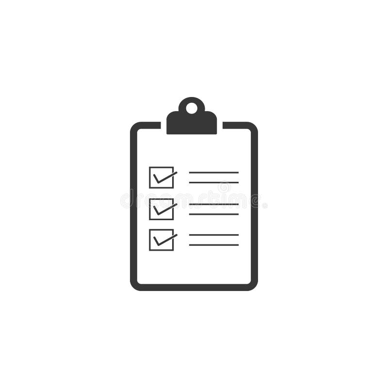Paper Clip Board with Tick Marks Vector Icon Eps10 Stock Illustration ...