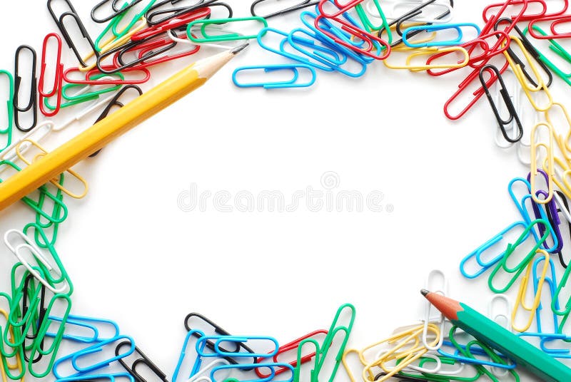 Paper clip border stock image. Image of accessory, frame - 20562705