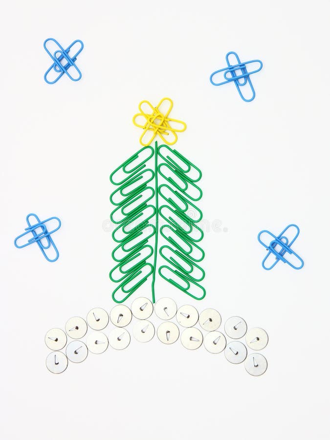 Paper clip Christmas tree stock image. Image of tree - 17066725