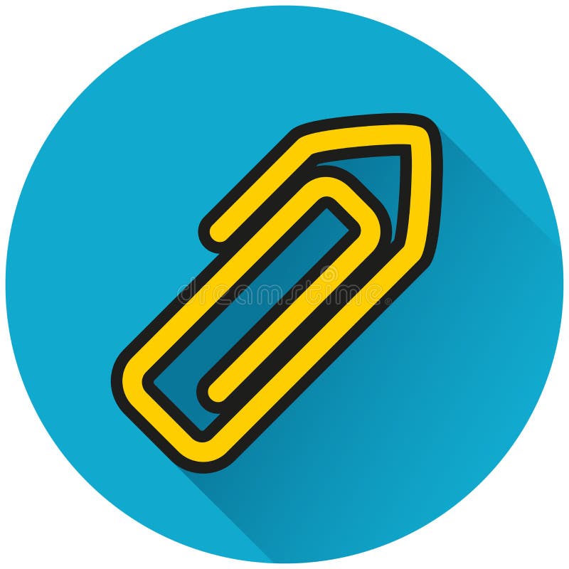 Paper Clip Circle Blue Icon Stock Vector - Illustration of vector, flat ...