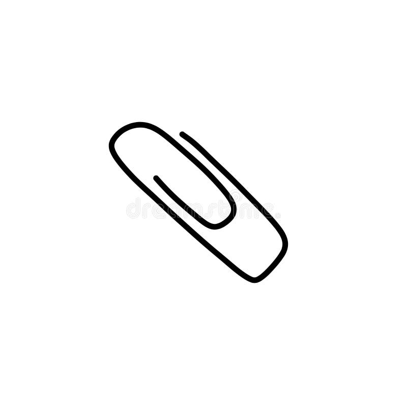 Paper Clip Doodle Icon, Vector Line Illustration Stock Illustration ...