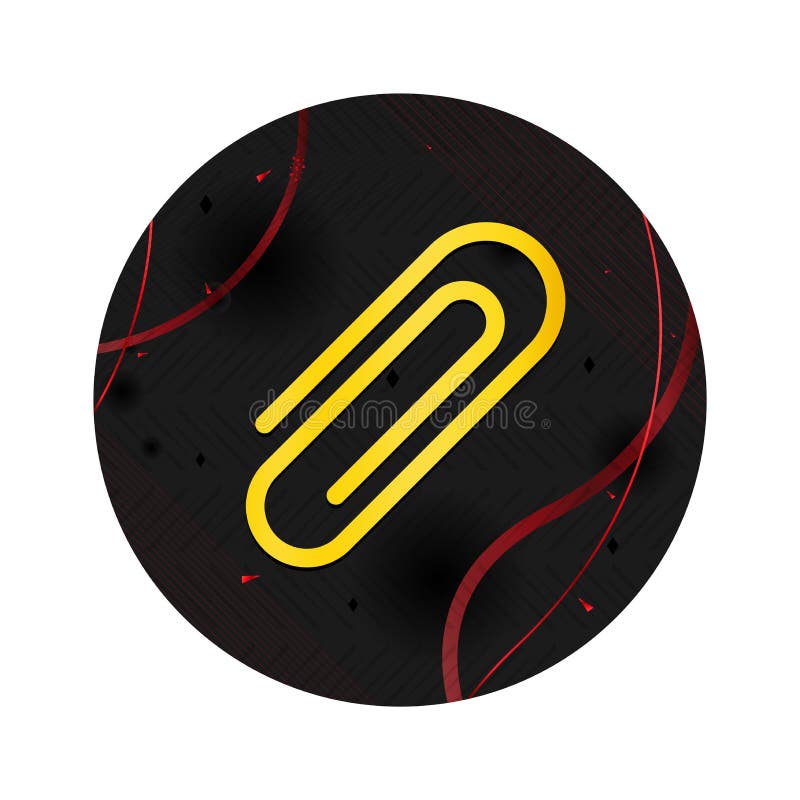 Paper Clip Icon Elegant Black Round Button Stock Vector - Illustration ...