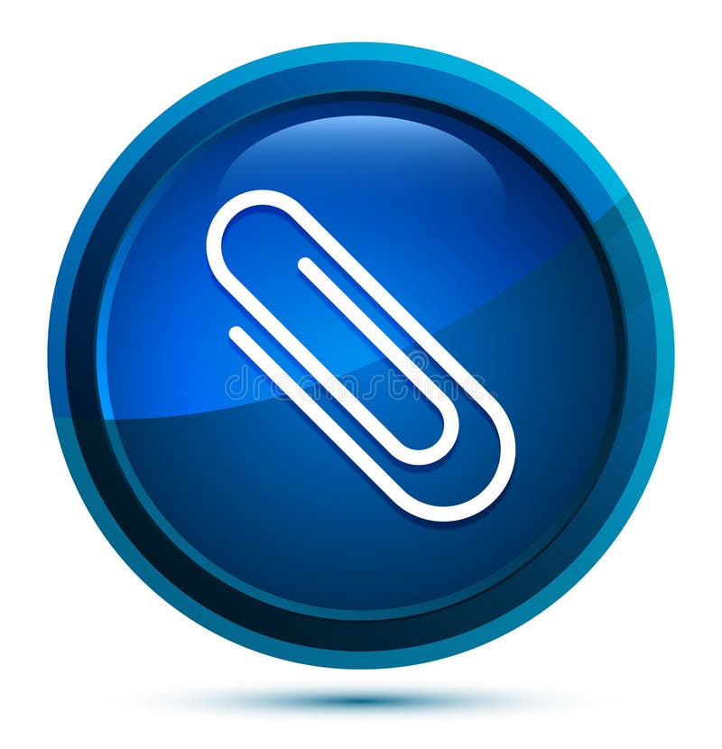 Paper Clip Icon Elegant Blue Round Button Illustration Stock Vector ...